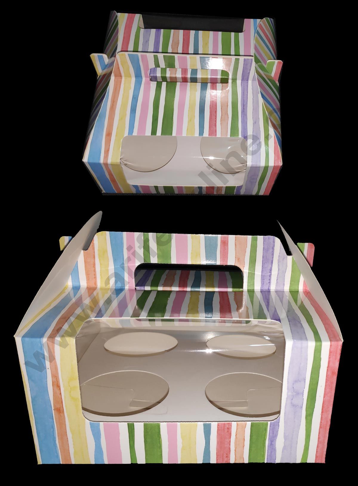 Cake Decor Cupcake Boxes 4 Cavity with Clear Window and Handle, Cupcak – Arife Online Store