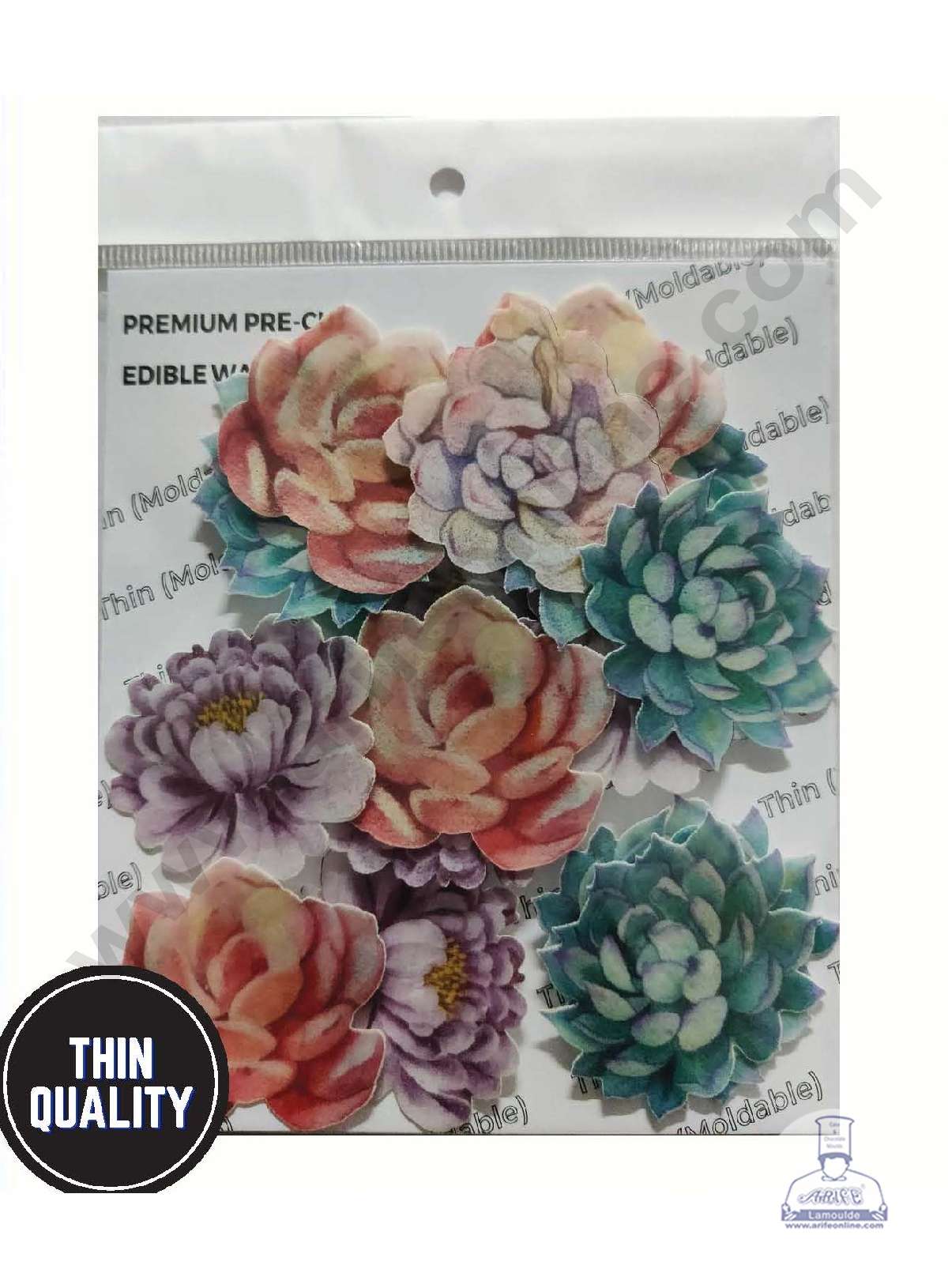 CAKE DECOR™ Edible Pre Cut Wafer Paper - Big Mix Flower Cake Topper ...