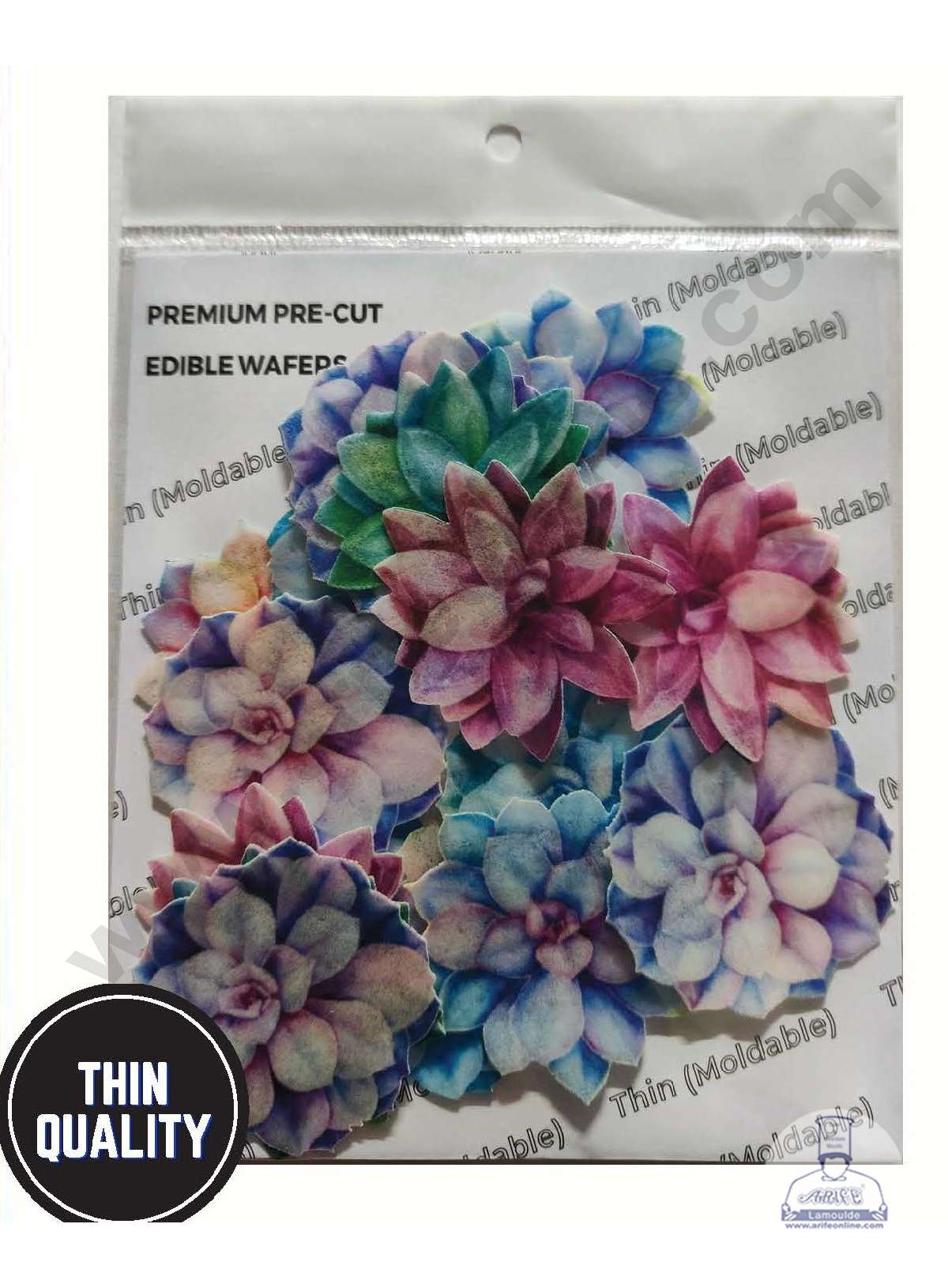 CAKE DECOR™ Edible Pre Cut Wafer Paper - Big Succulent Flower Cake Top ...
