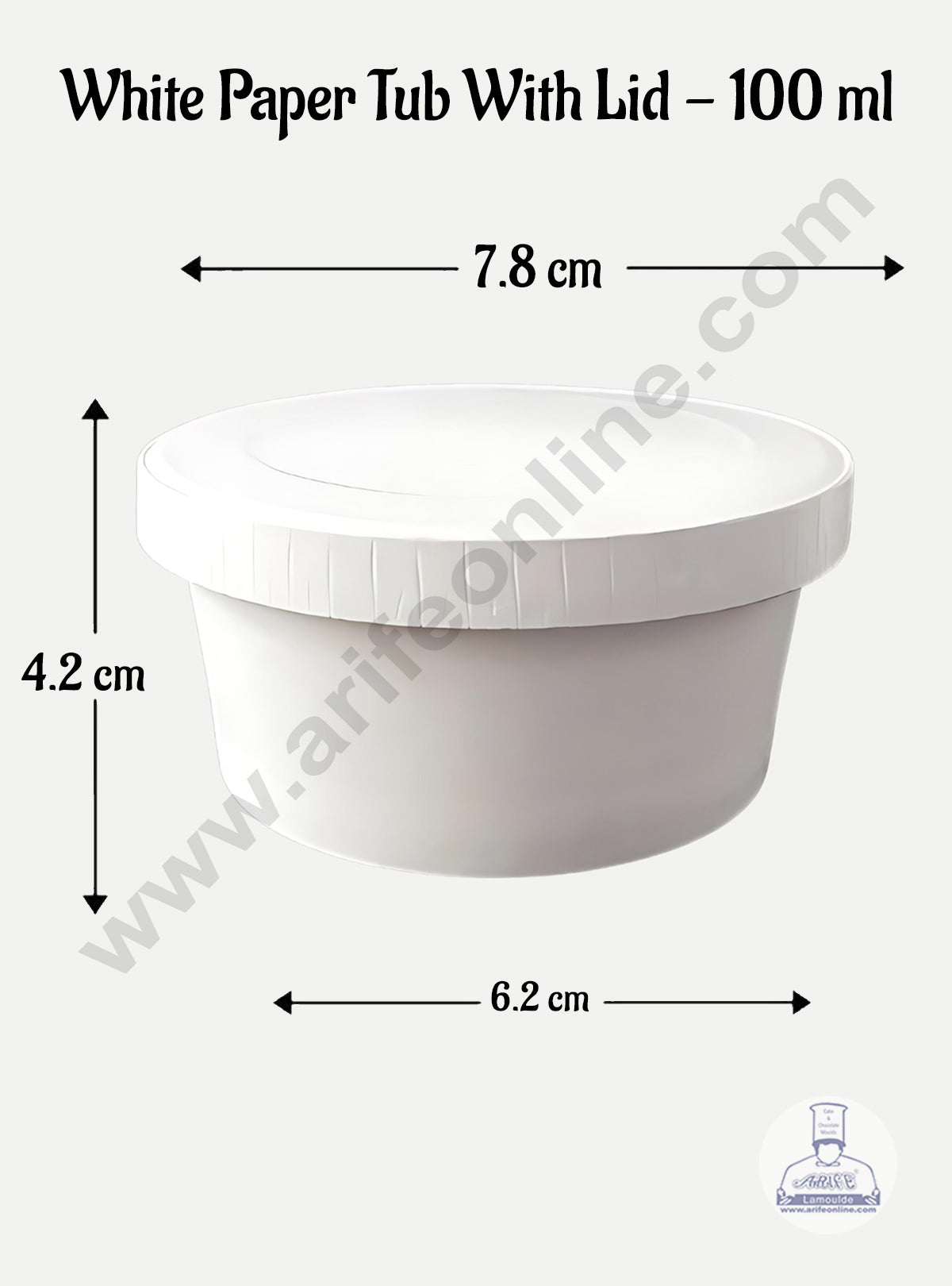 CAKE DECOR™ 100ml White Kraft Paper Tub With Lid – Arife Online Store