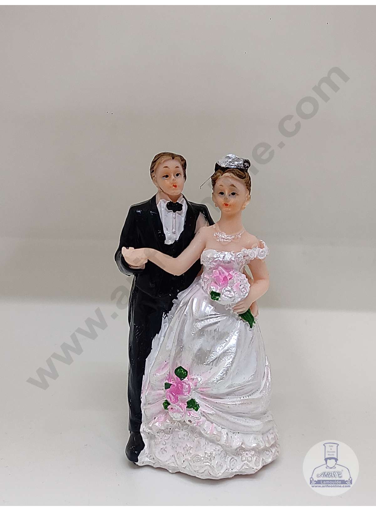 CAKE DECOR™ 1 Pcs Wedding Couple Cermaic Figure Cake Topper Decoration ...