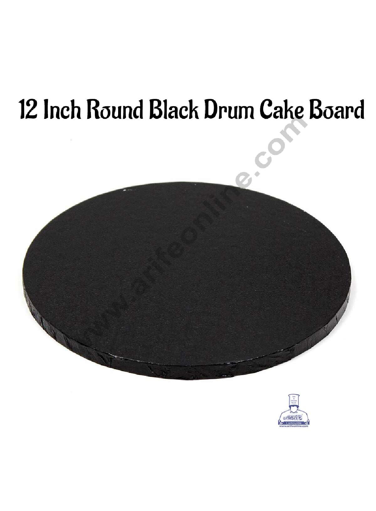 CAKE DECOR™ Black Round Drum Cake Board Cake Base - 12 inch – Arife ...