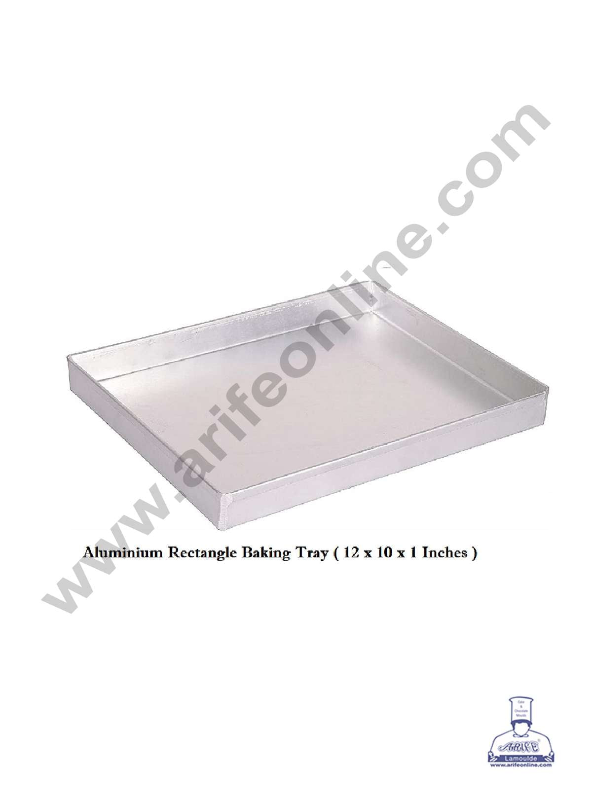 CAKE DECOR™ Aluminum Rectangle Cake Mould Baking Tray - (12 x 10 x 1 i ...