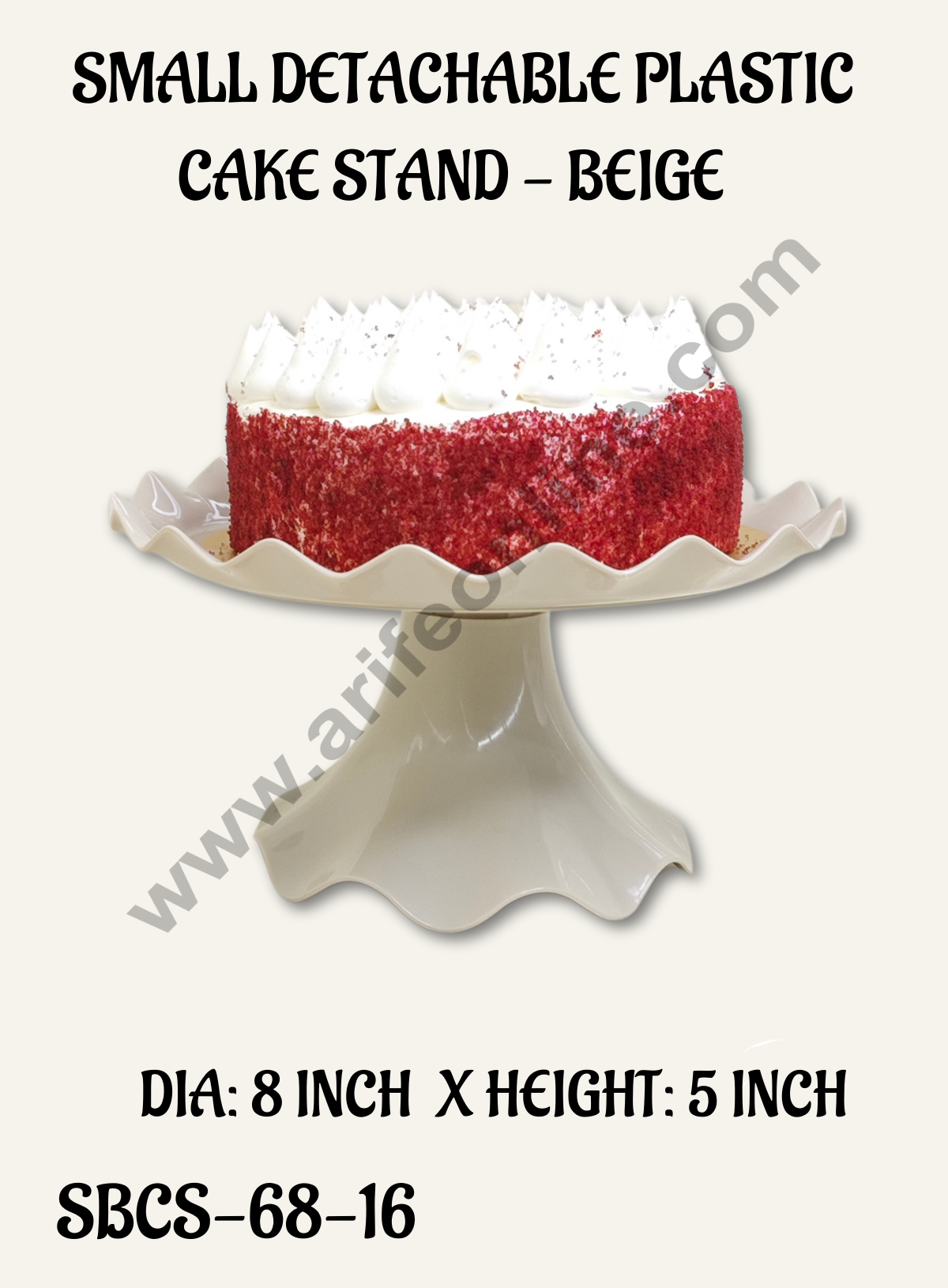 CAKE DECOR™ Small Detachable Plastic Cake Stand Wave Side | Cupcake St ...
