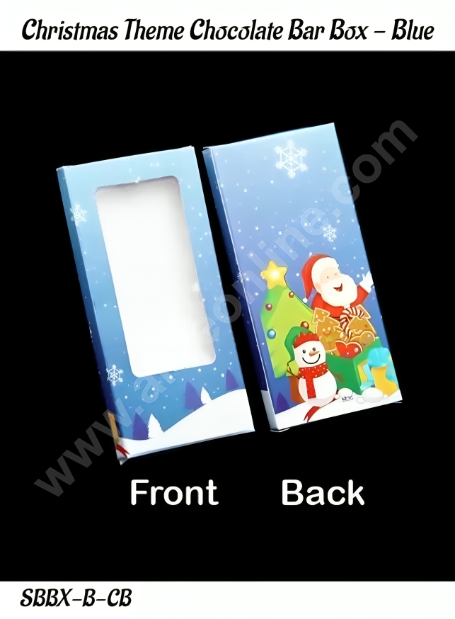 CAKE DECOR™ Christmas Theme Blue Chocolate Bar Box - (Pack of 10 Pc ...