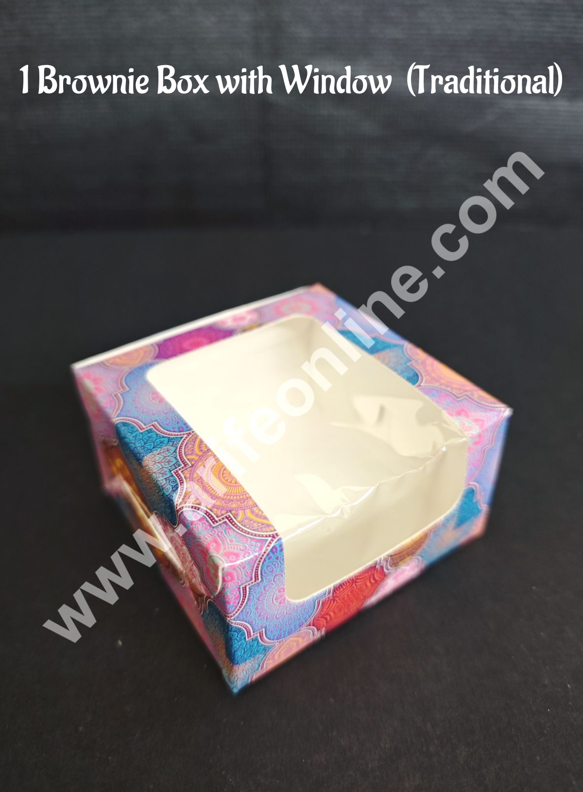CAKE DECOR™ 1 Cavity Brownie Boxes with Clear Window Traditional desig ...