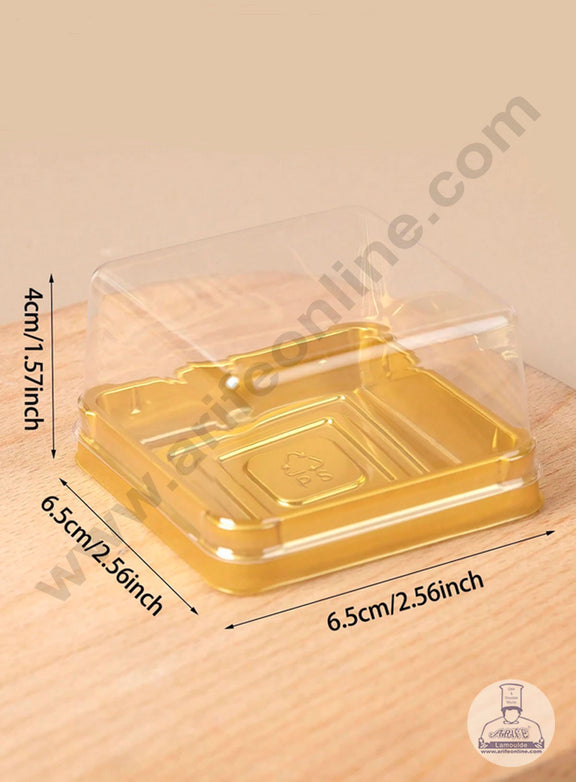 Home CAKE DECOR™ PVC Square Brownie Box With Golden Base Cake Box ...