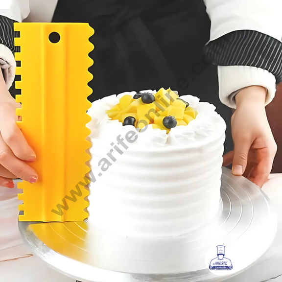 Home Cake Decor Plastic Icing Comb Scraper Smoother Combo of 4 pcs