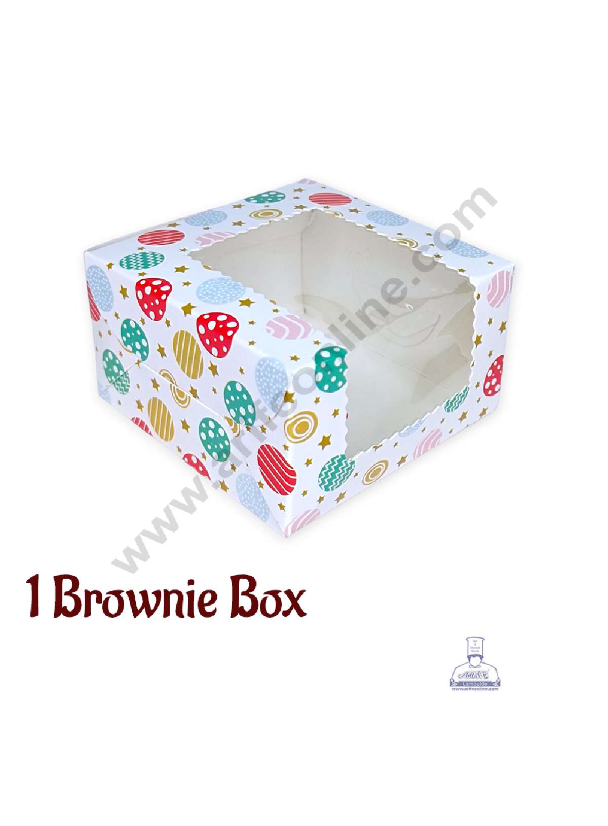 CAKE DECOR™ Christmas Theme 1 Cavity Brownie Boxes with Clear Window ...