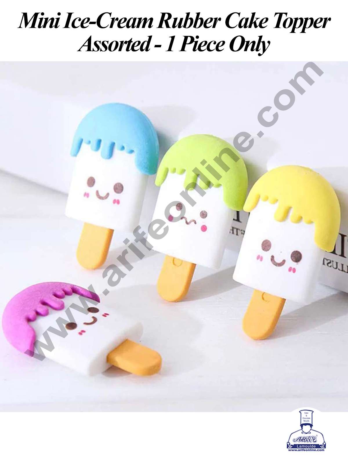 CAKE DECOR™ 1 Piece Mini Ice-Cream Rubber Cake Topper - Assorted (SBT ...