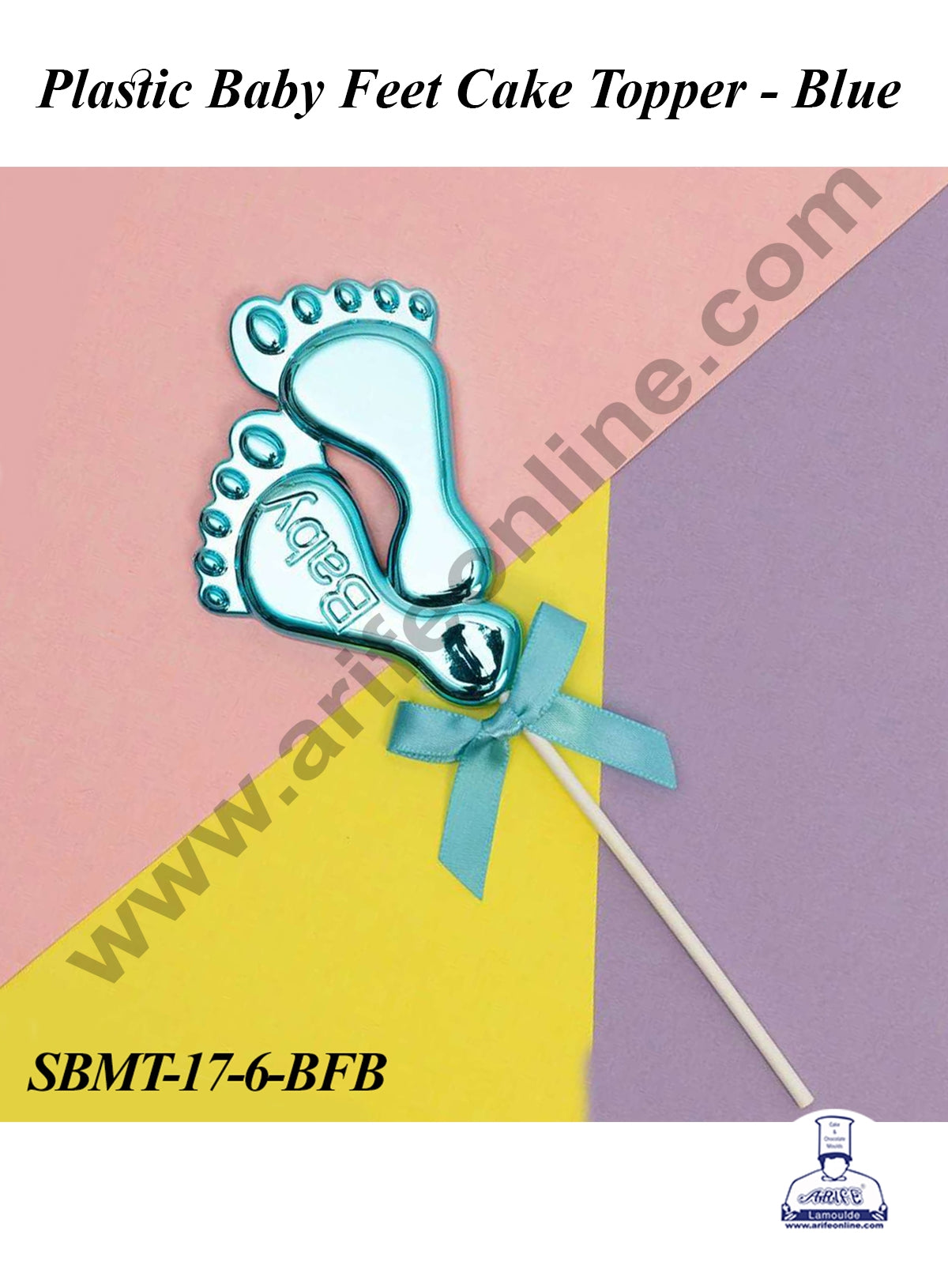 CAKE DECOR™ Plastic Blue Baby Feet Cake Topper | Baby Shower Theme - 1 ...