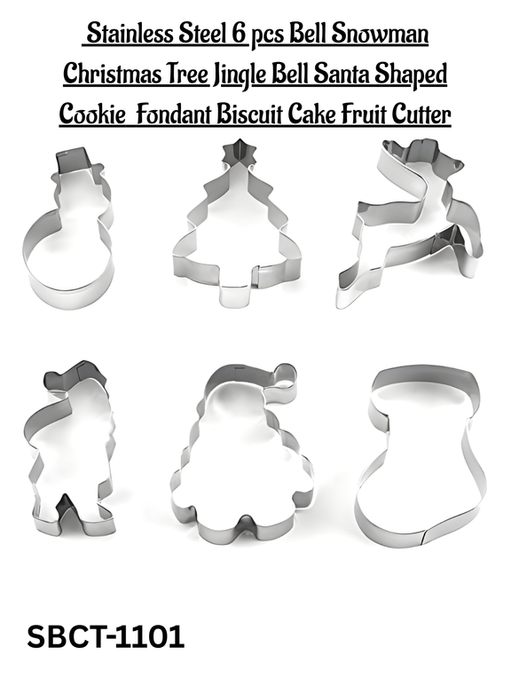 Home Cake Decor Stainless Steel 6 pcs Bell Shaped Snowman Christmas ...