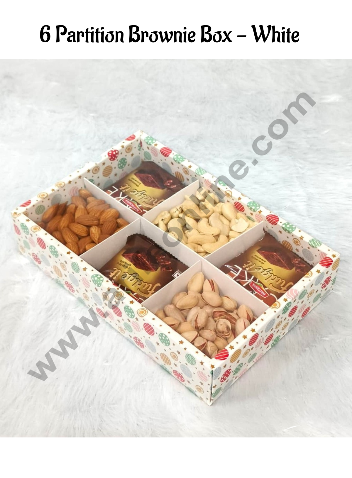 CAKE DECOR™ 6 Cavity Christmas Theme Brownie Boxes White color | Brown ...