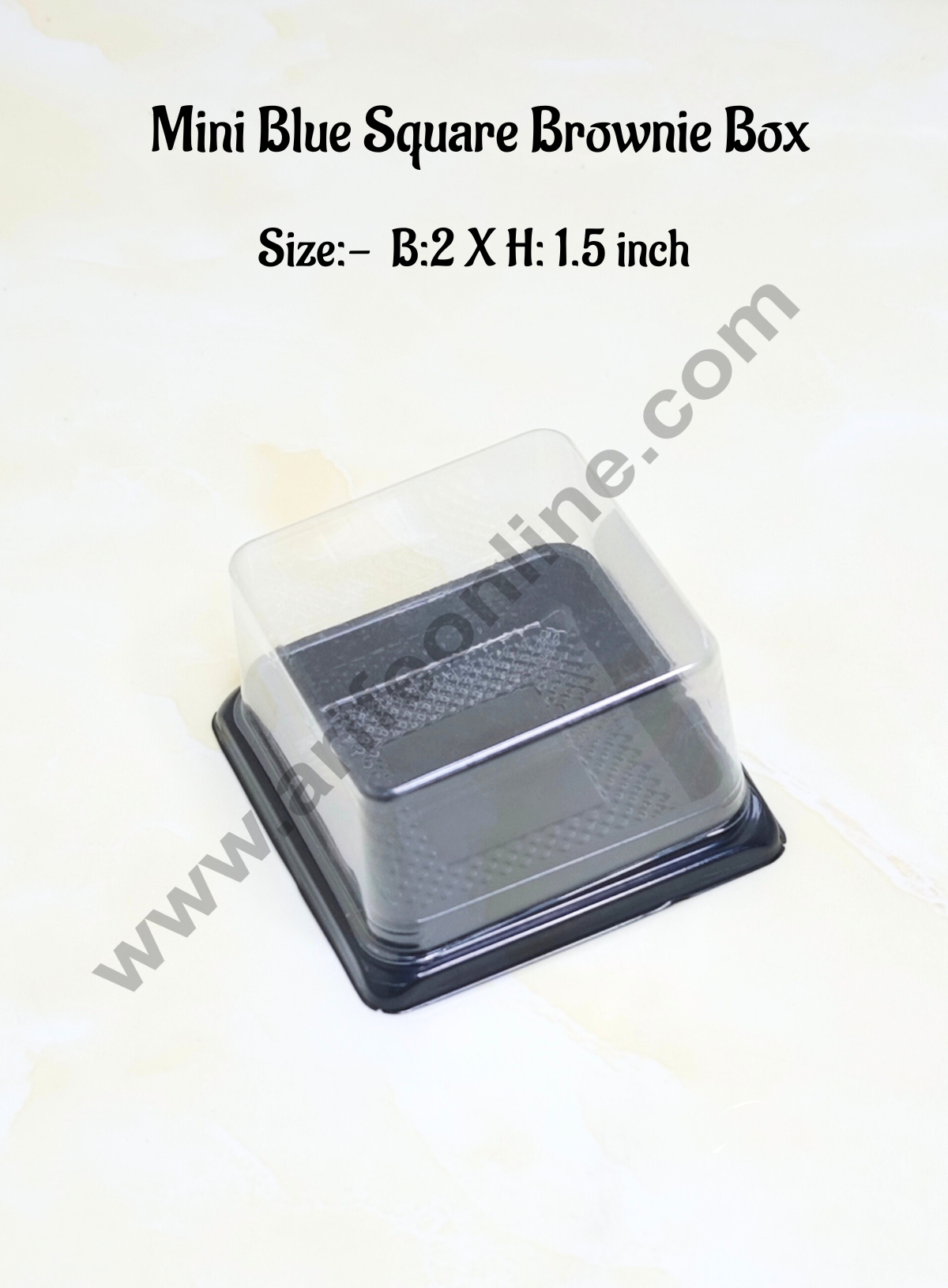 CAKE DECOR™ PVC Mini Square Brownie Box With Black Base Cake Box | Des ...