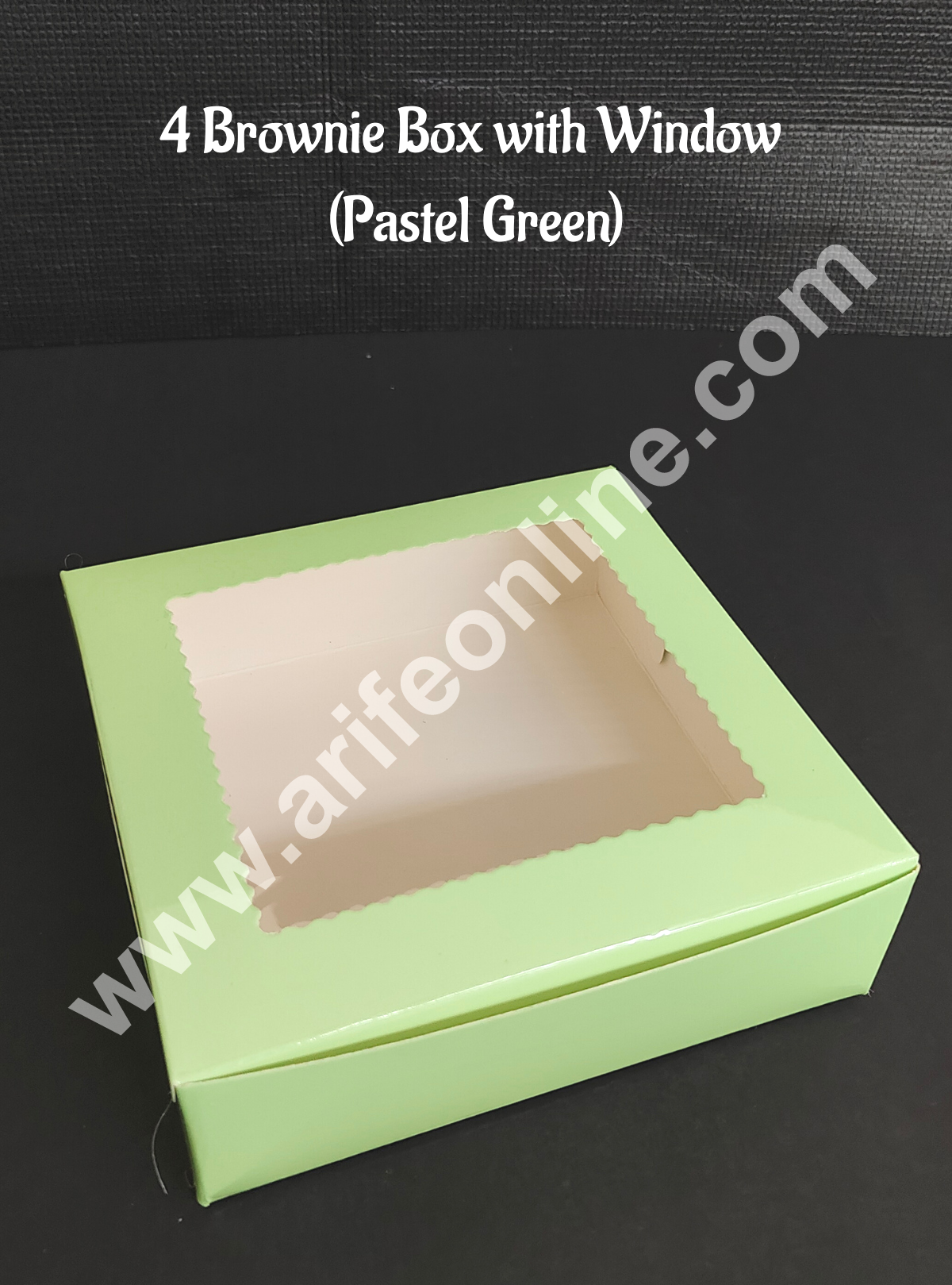 CAKE DECOR™ 4 Cavity Brownie Boxes with Clear Window Pastel Green colo ...