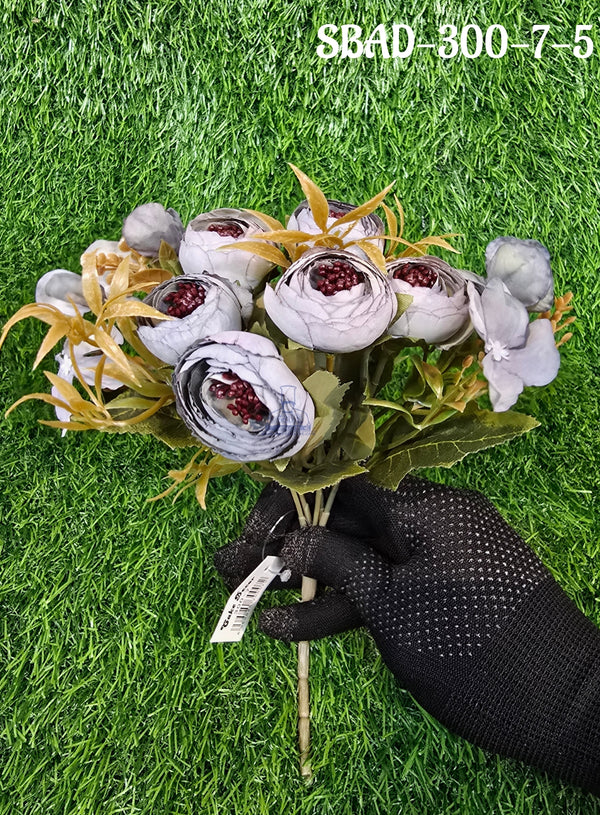 Dark Grey Colour Vintage-Style Mixed Peony Bush with Berry Accents ...