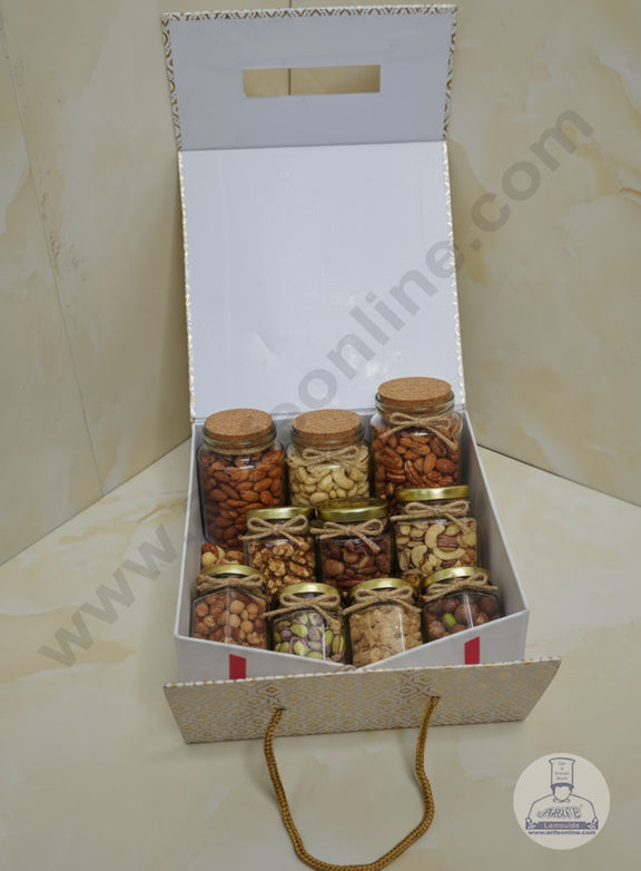 Home CAKE DECOR™ White Geometric Folding Hard Hamper Box With Handle ...