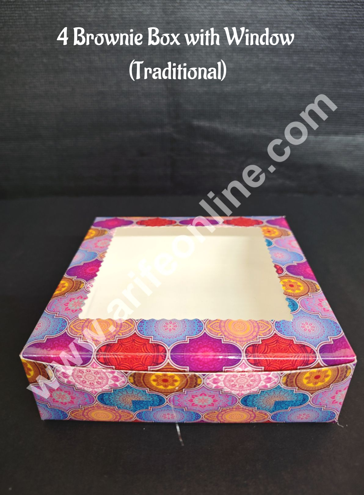 CAKE DECOR™ 4 Cavity Brownie Boxes with Clear Window Traditional desig ...