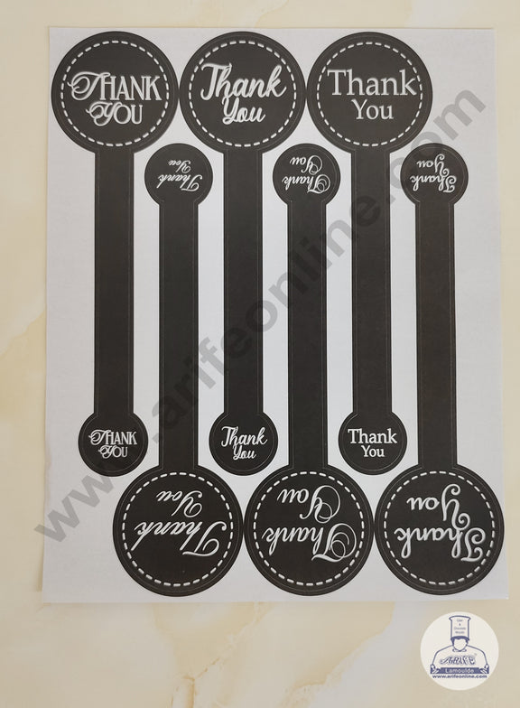 Home CAKE DECOR™ 12 Pcs Thank You Long Stickers For Jars, Cookies, Cake ...