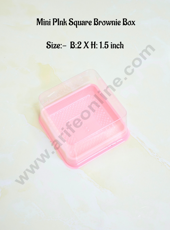 Home CAKE DECOR™ PVC Mini Square Brownie Box With Pink Base Cake Box ...