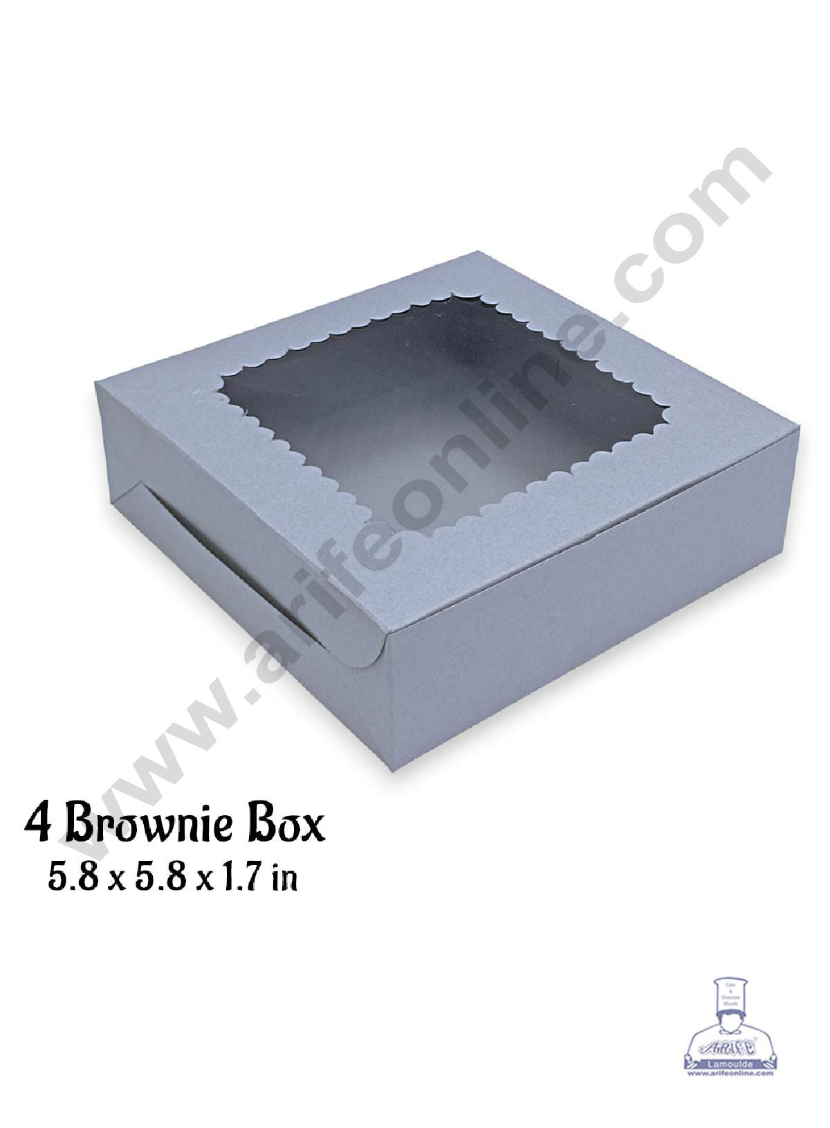 CAKE DECOR™ 4 Cavity Brownie Box with Clear Window, Brownie Carriers ...