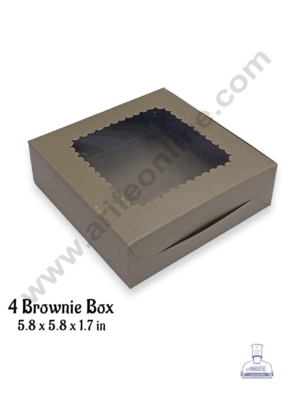CAKE DECOR™ 4 Cavity Brownie Box with Clear Window, Brownie Carriers ...