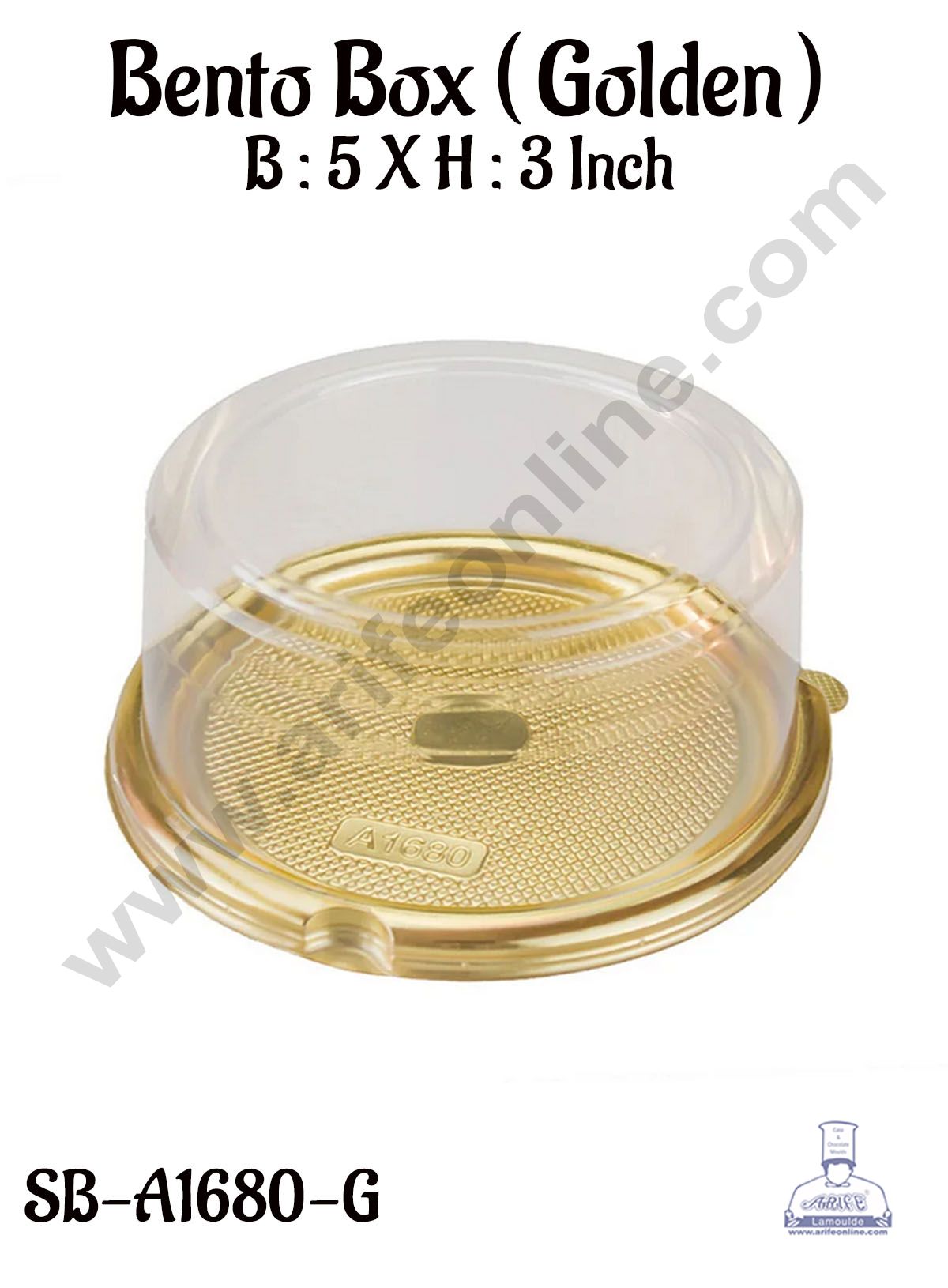 CAKE DECOR™ PVC Round Bento Box With Golden Base Cake Box | Dessert Pa ...