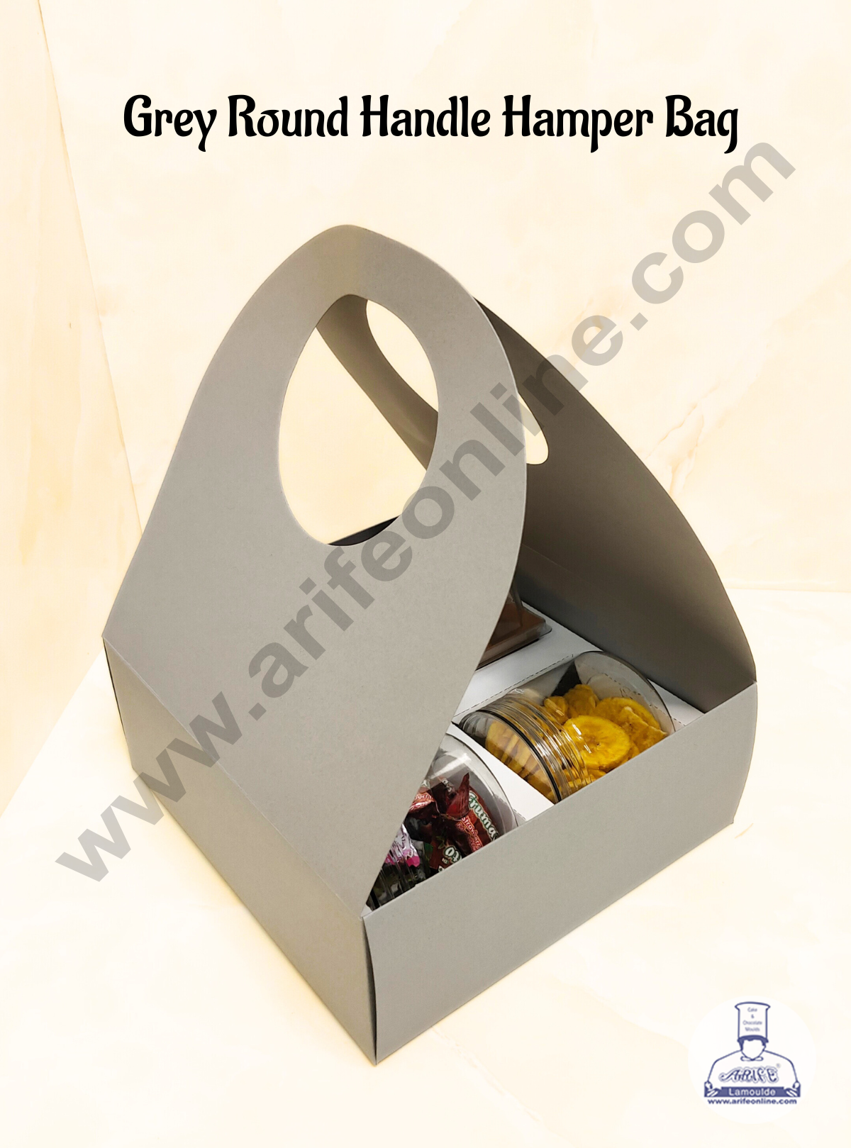 CAKE DECOR™ Round Handle Hamper Box With Cavity (Grey ) | Gift Box | G ...