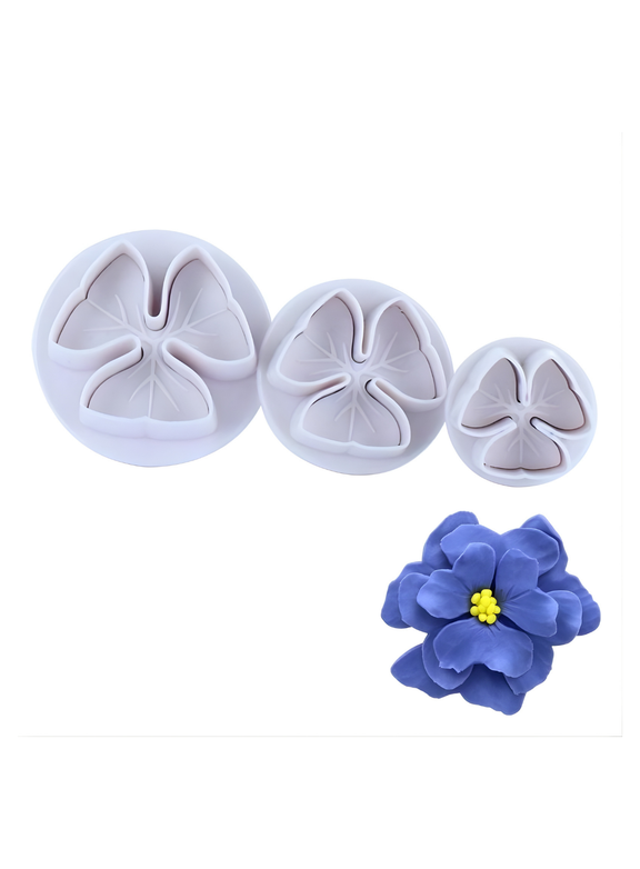 Home CAKE DECOR™ 3 pcs Flower Leaf Plunger Cutter Fondant Tool (SB-ZN-2790)