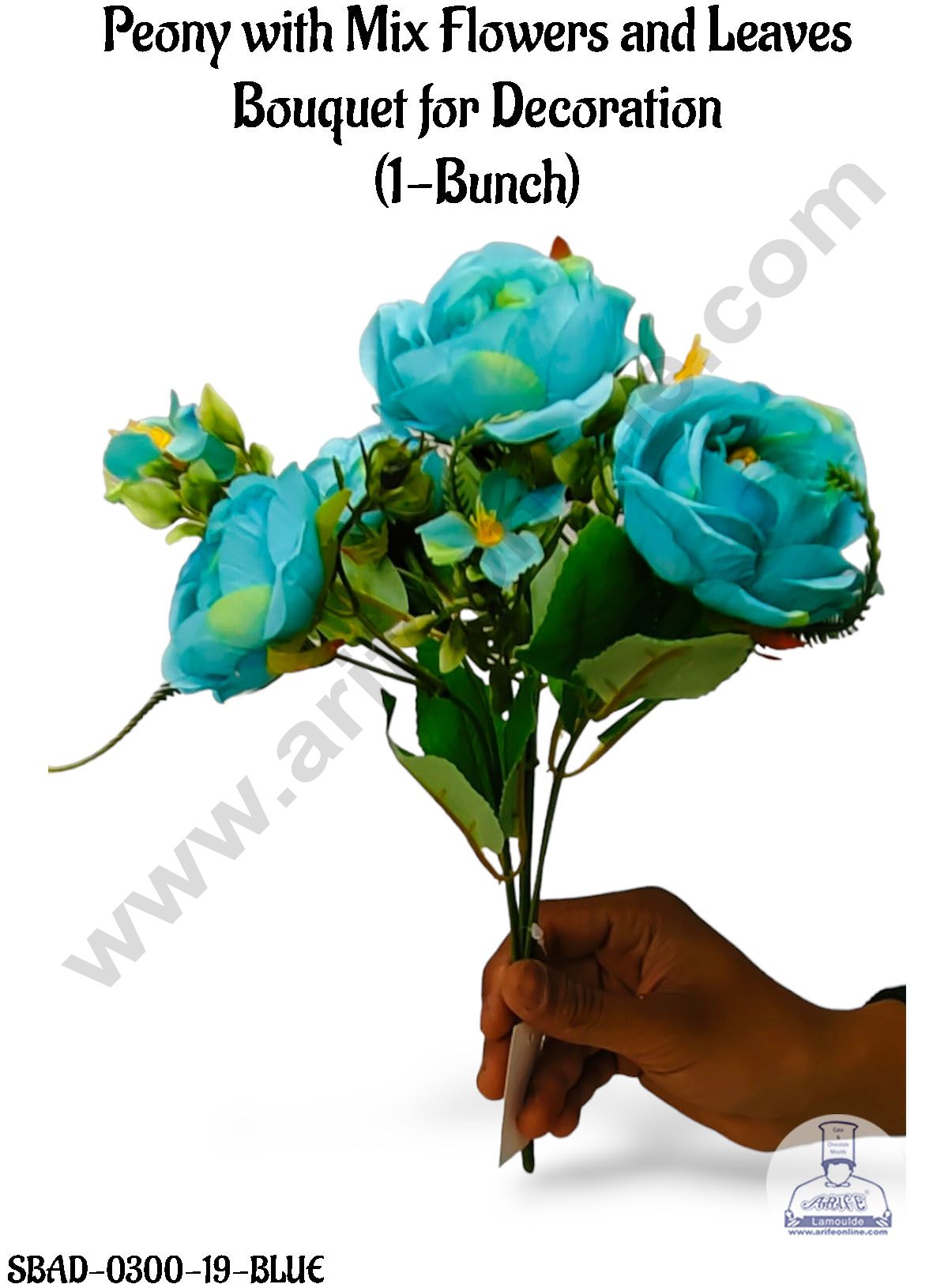 CAKE DECOR™ Peony with Mix Flowers and Leaves Bouquet for Decoration ...