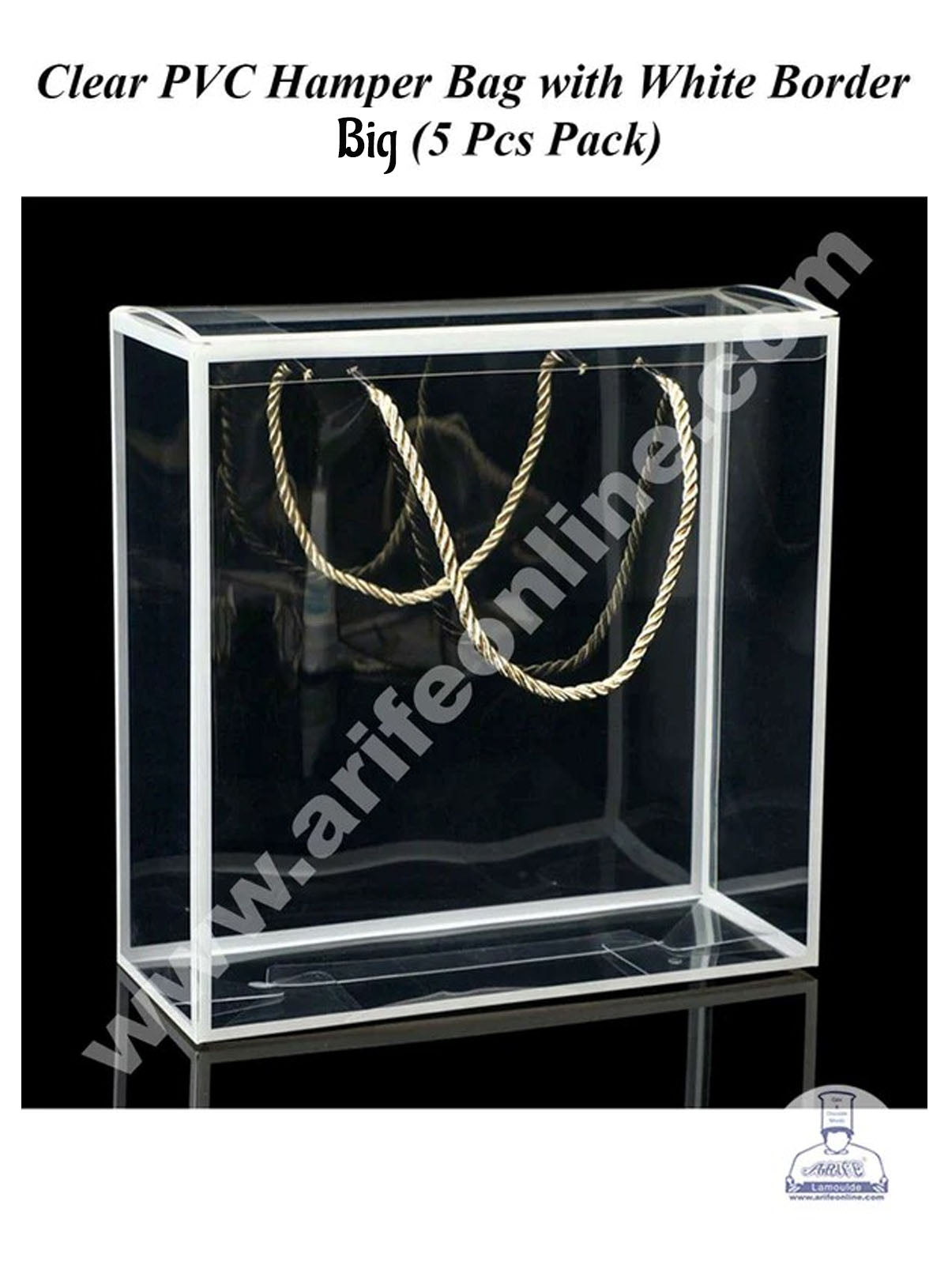 CAKE DECOR™ Big Clear PVC Hamper Bag with White Border | Gift Box | Gi ...