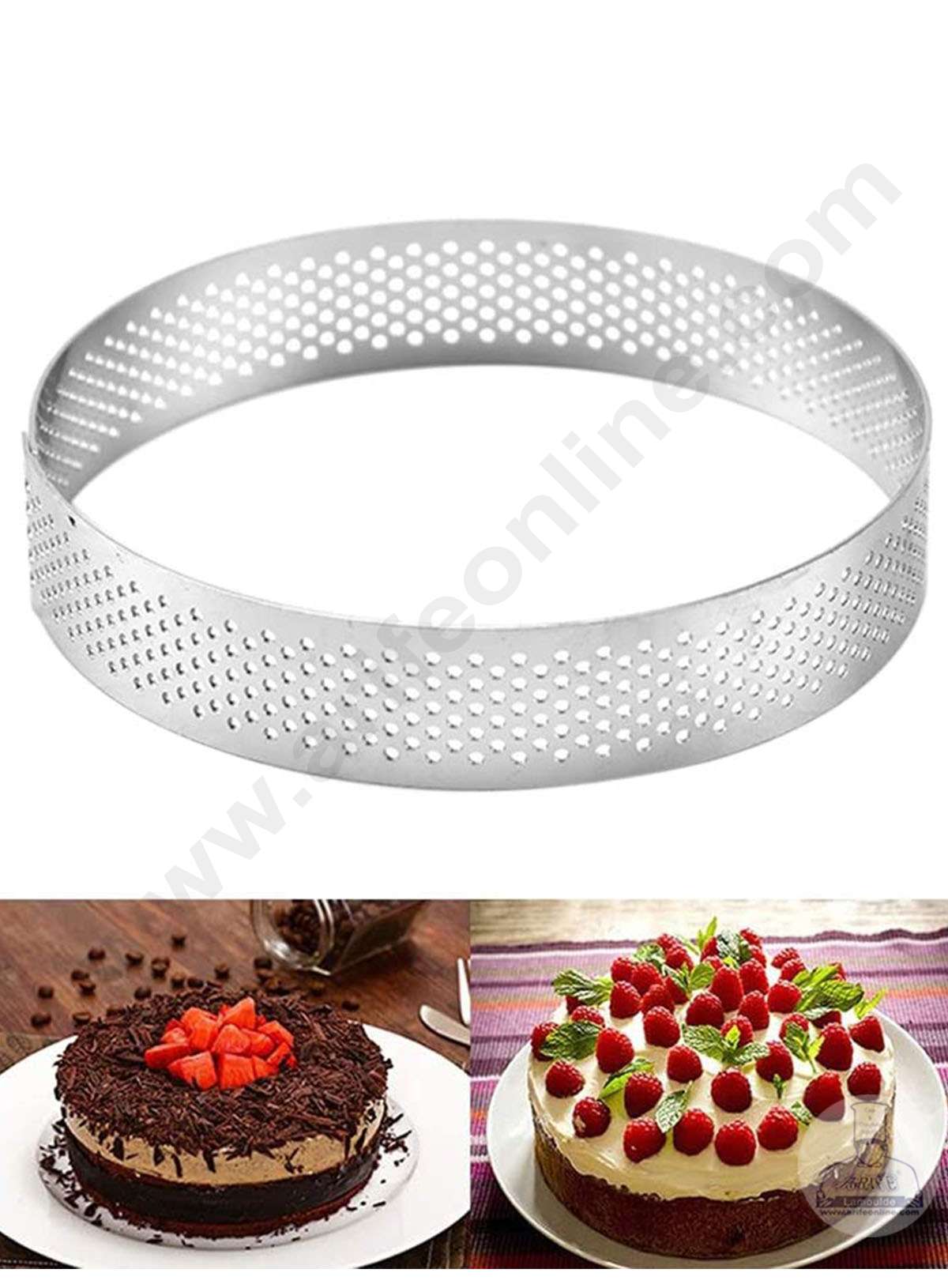 CAKE DECOR™ Stainless Steel Perforated Round Tart Cake Ring - 7 Inch ...