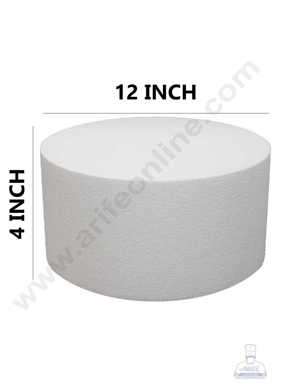 CAKE DECOR™ 1 pc 12 Inch Round Cake Dummy - Dia 12" x H 4" – Arife ...