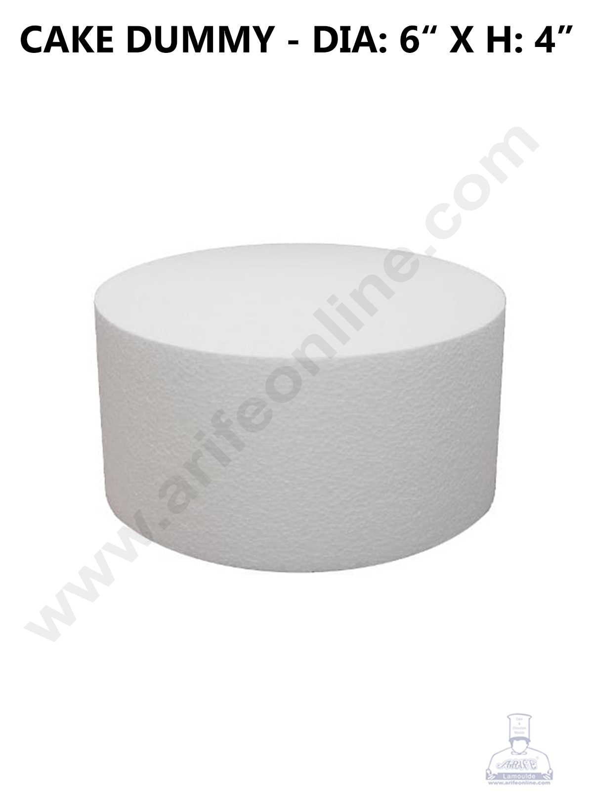 CAKE DECOR™ 1 pc 6 Inch Round Cake Dummy - Dia 6" x H 4" – Arife Online ...
