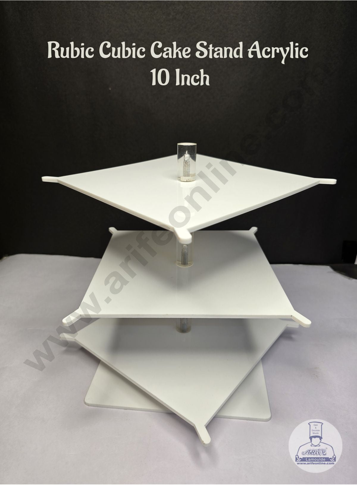 CAKE DECOR™ Rubic Cubic Cake Stand Acrylic - 10 Inch – Arife Online Store