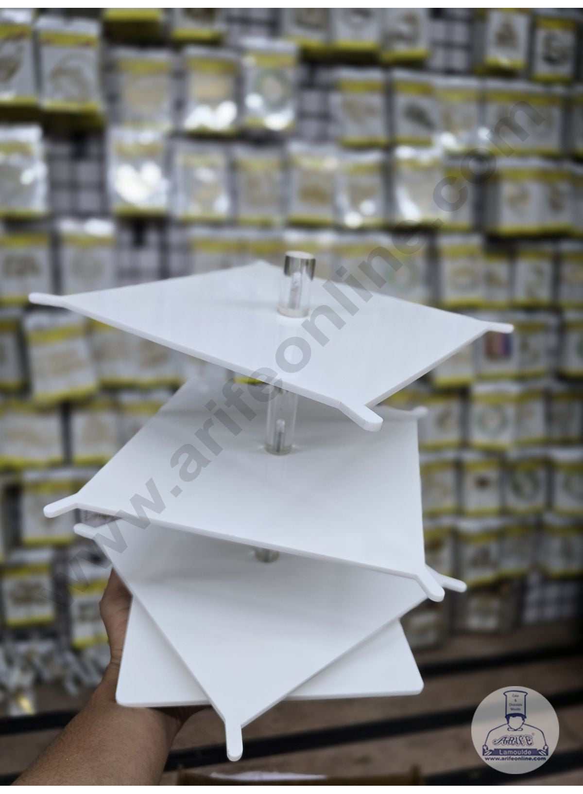 CAKE DECOR™ Rubic Cubic Cake Stand Acrylic - 8 Inch – Arife Online Store