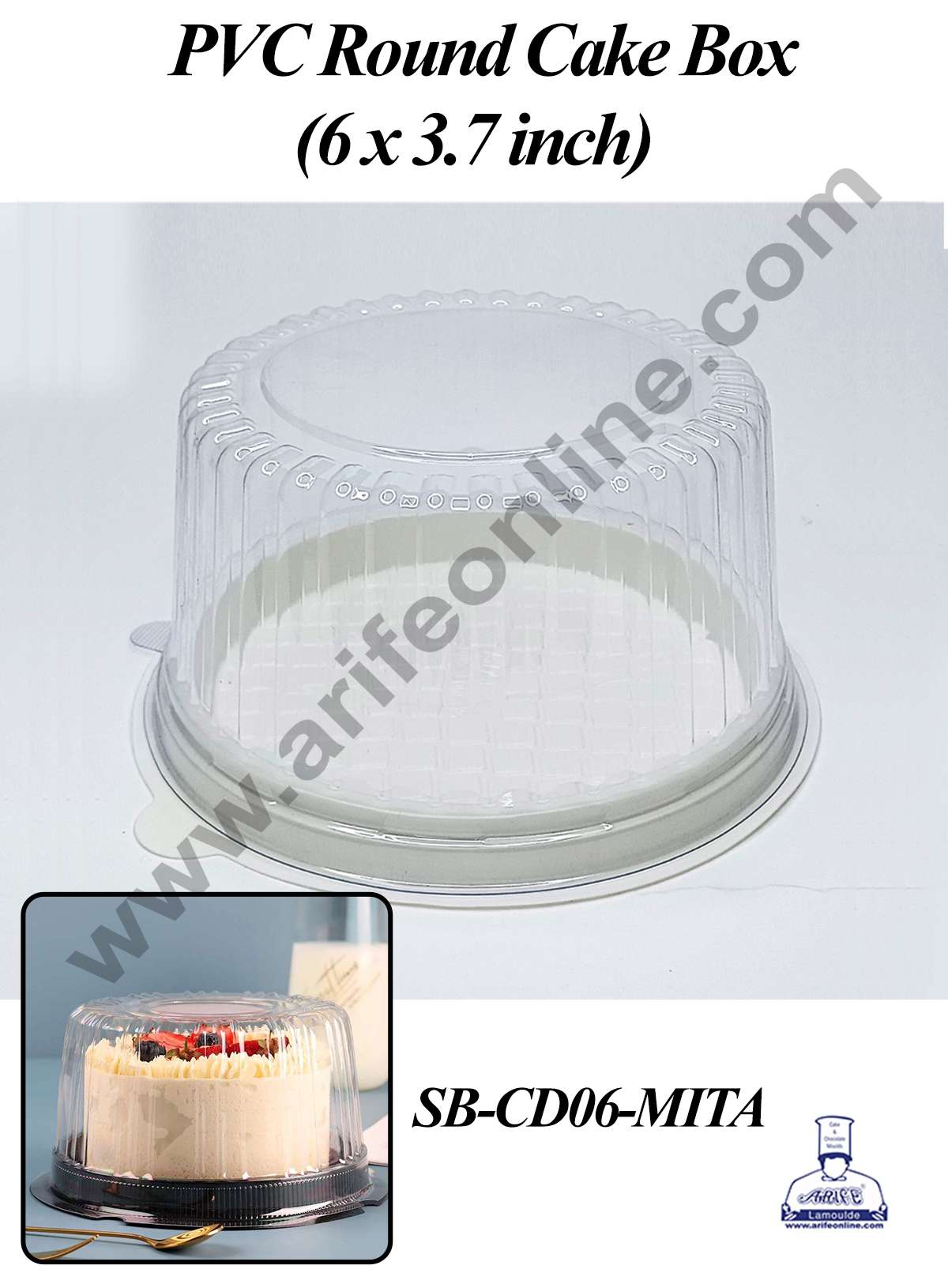 CAKE DECOR™ PVC Round Cake Box | Dessert Packaging - 6 inch (5 Pcs Pac ...