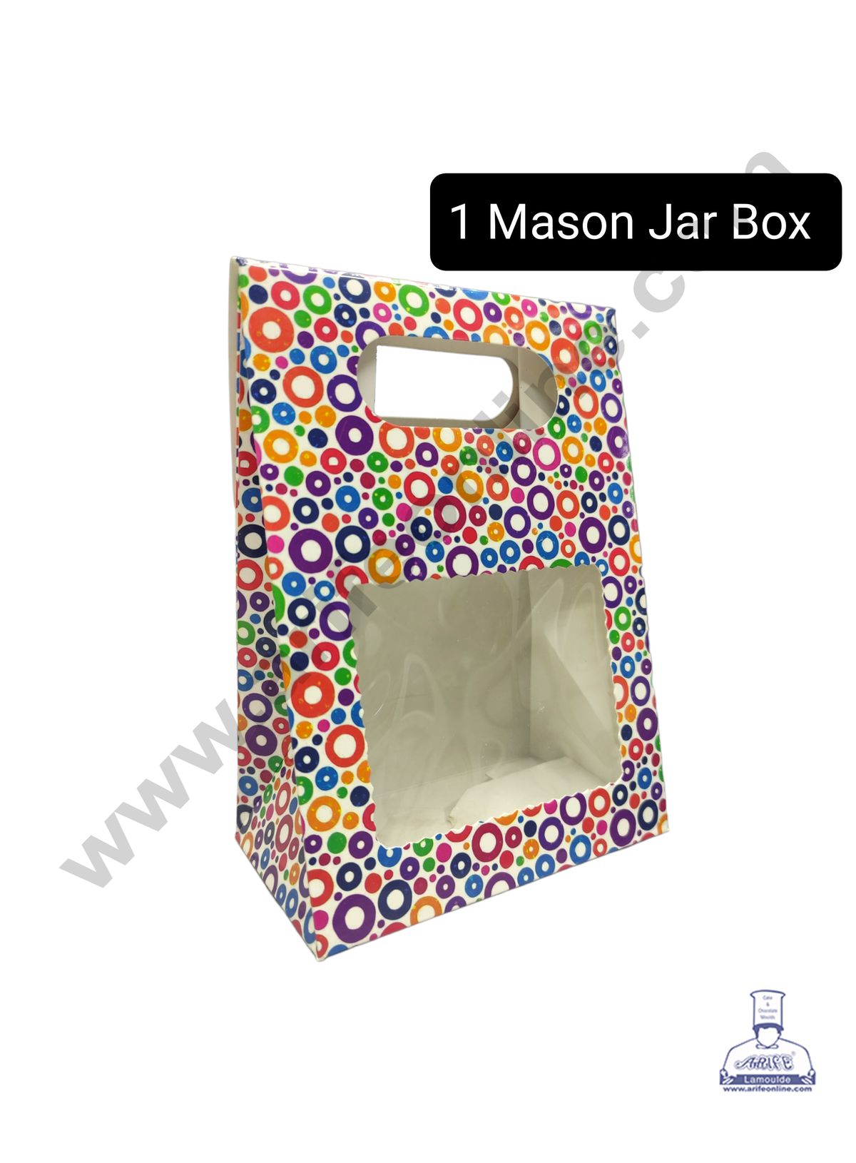 Cake Decor 1 Mason Jar Paper Carry Bags Printed- 02 Small (10 Pcs ...