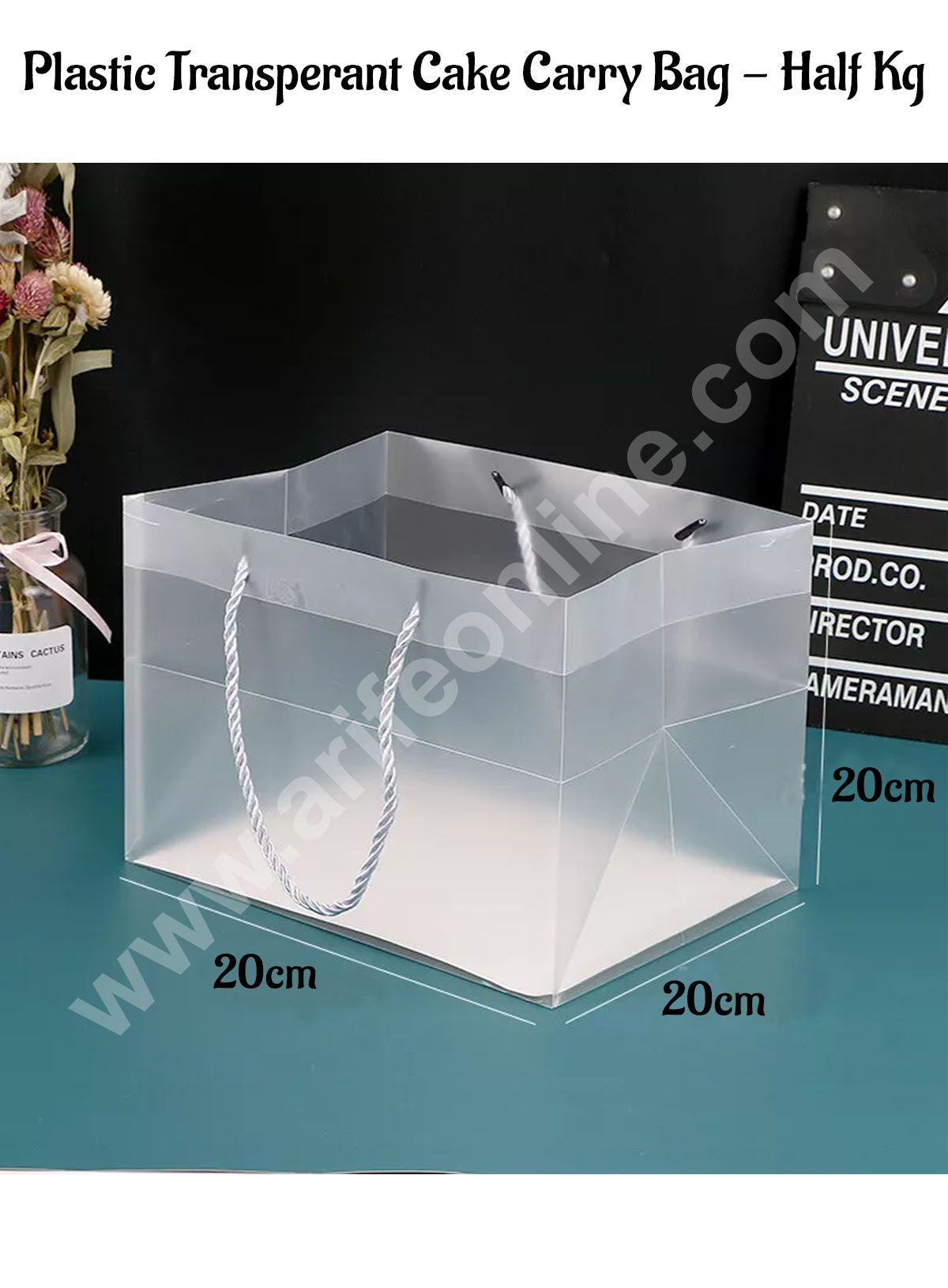 CAKE DECOR™ 1 Piece Plastic Transparent Cake Carry Bag - Half Kg | Gif ...