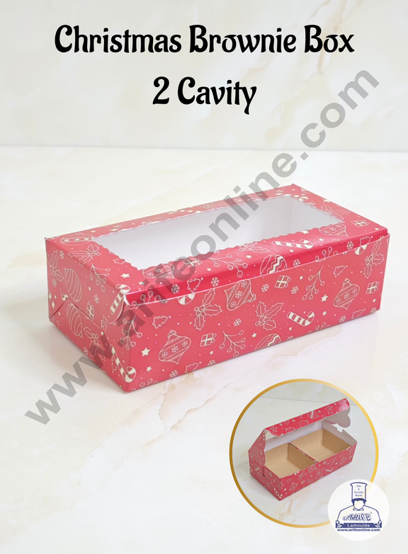 Home CAKE DECOR™ 2 Cavity Brownie Boxes with Clear Window Christmas ...