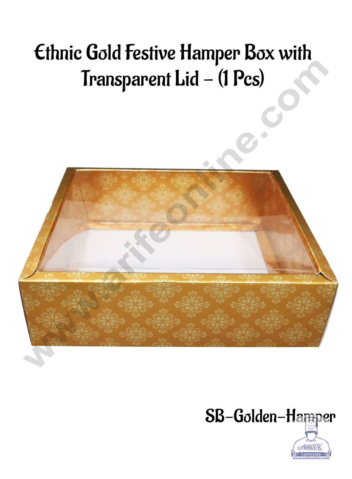CAKE DECOR™ Ethnic Gold Festive Hamper Box with Transparent Lid | Gift ...