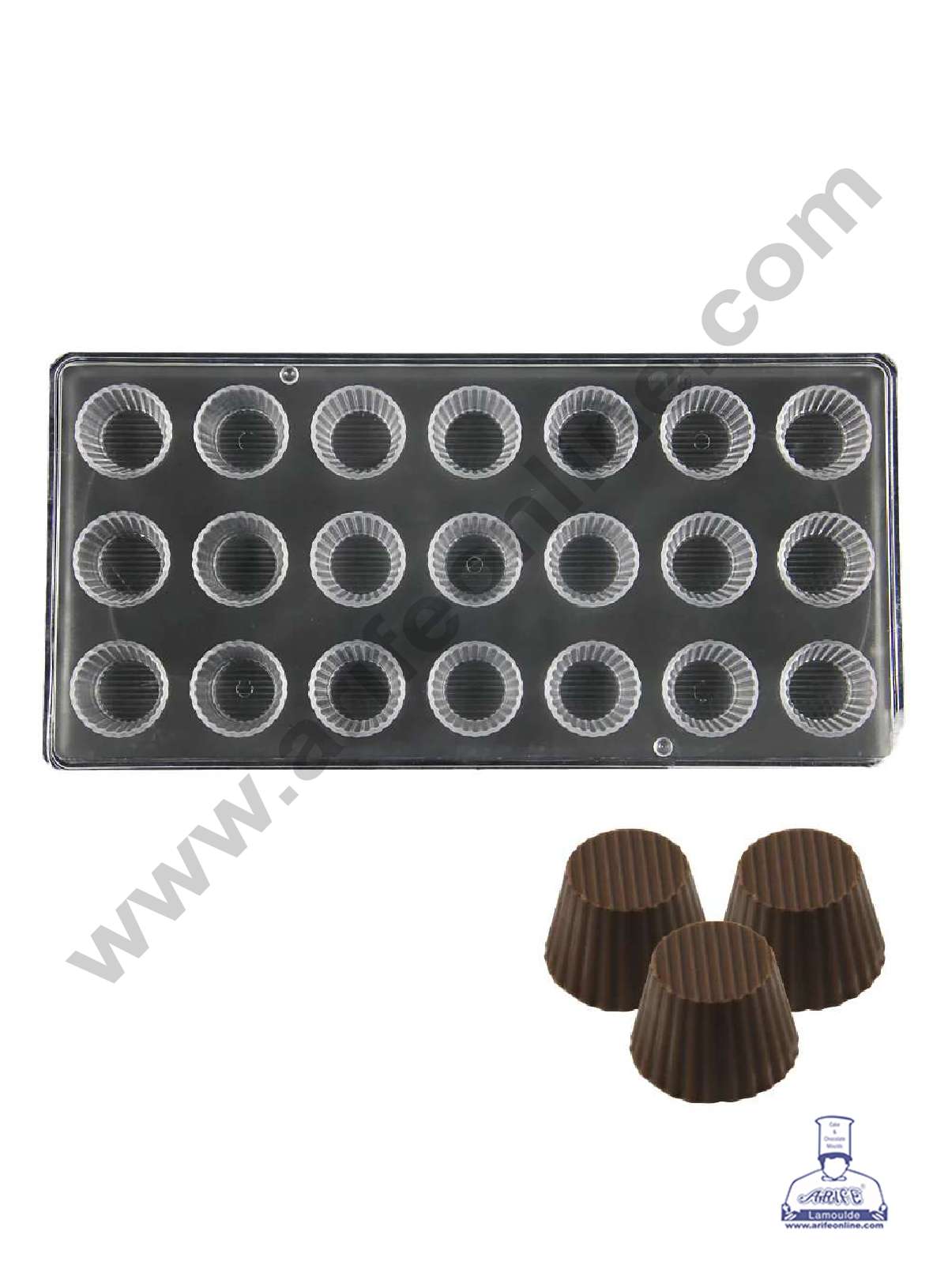 FineDecor 21 Cavity Cup Shaped Polycarbonate Chocolate Mold - ( FD-342 ...