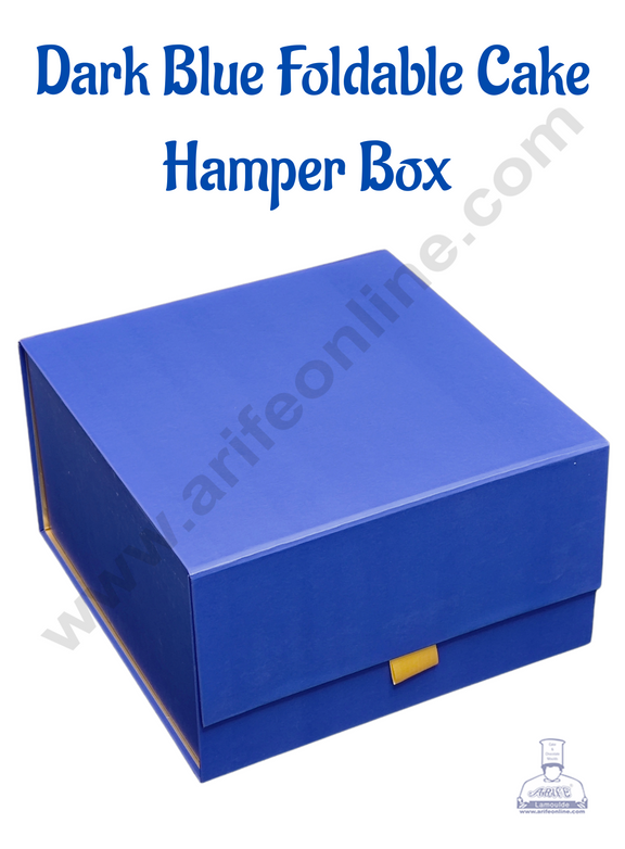 Home Premium Foldable Cake Box with Golden Interior (Dark Blue) - CAKE ...