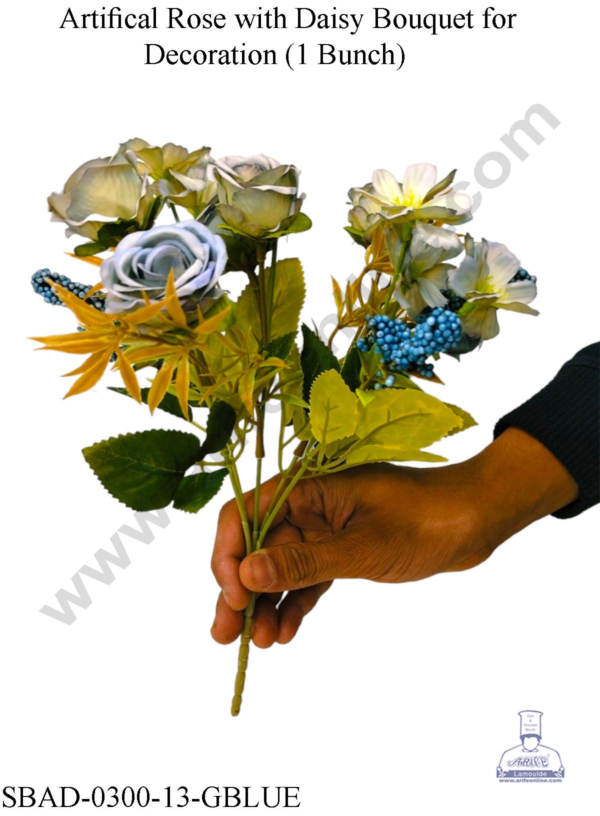 CAKE DECOR™ Artificial Rose with Daisy Bouquet for Decoration – (1 Bun ...