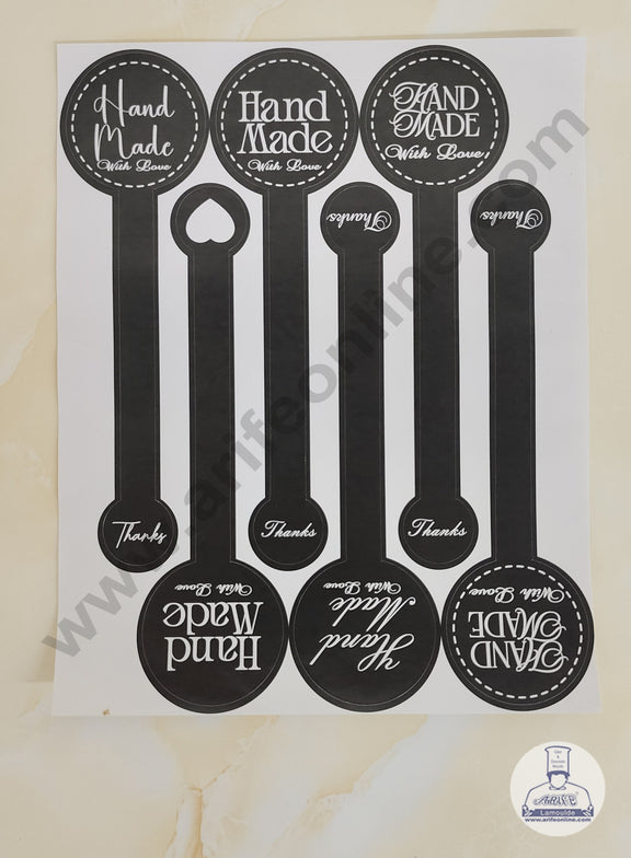 Home CAKE DECOR™ 12 Pcs Hand Made Long Stickers For Jars, Cookies, Cake ...