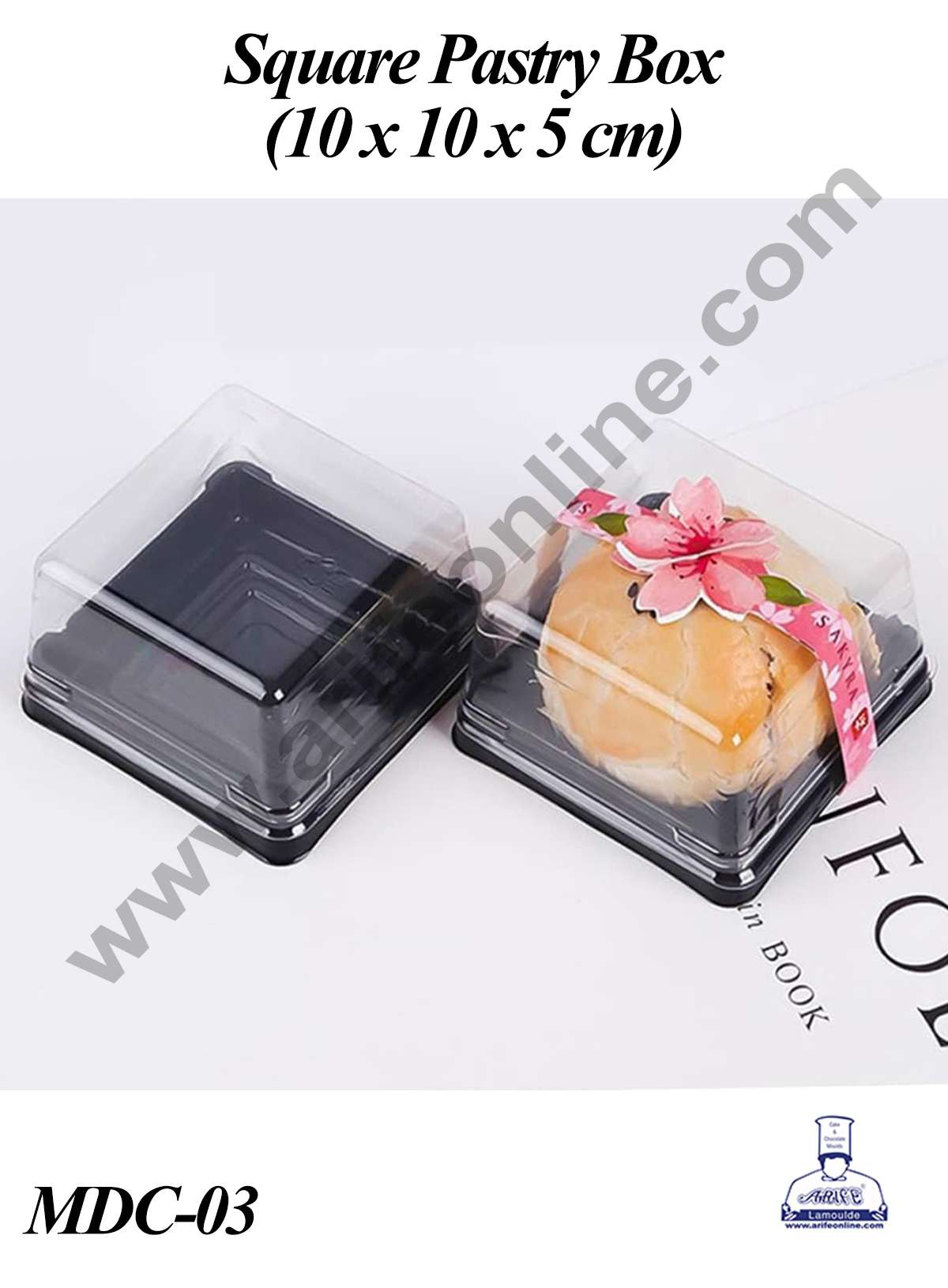 CAKE DECOR™ PVC Square Pastry box with Clear Lid | Cube Box | Dessert ...