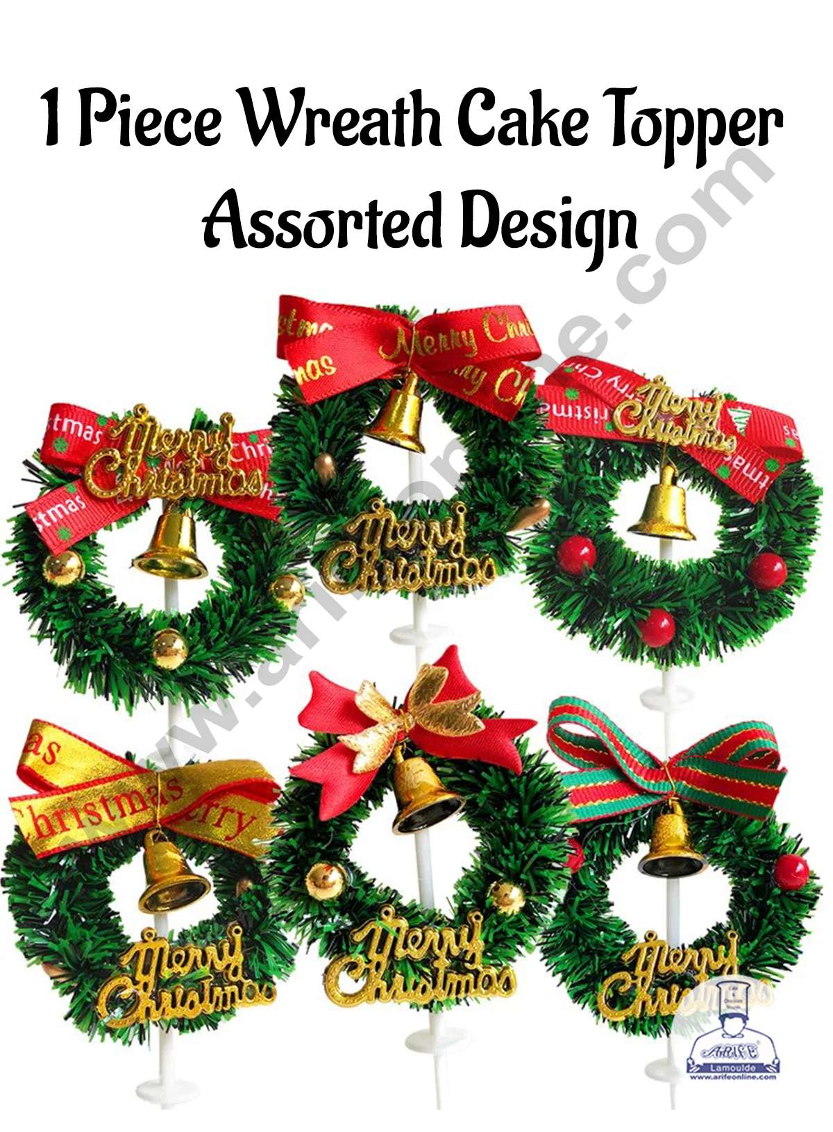 CAKE DECOR™ 1 Piece Mini Wreath Cake Topper - Assorted Design (SBT-C-0 ...