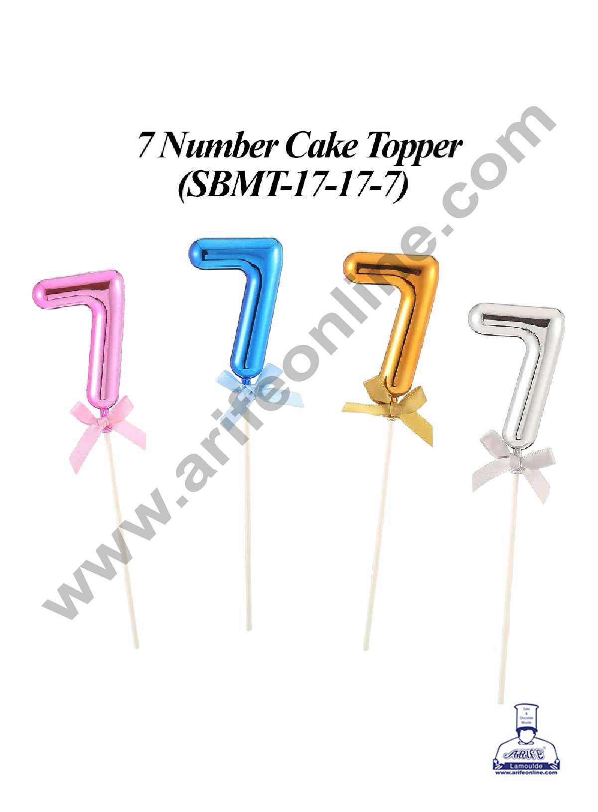 CAKE DECOR™ Plastic Balloon Style 7 Number Cake Topper - 1 Piece ...