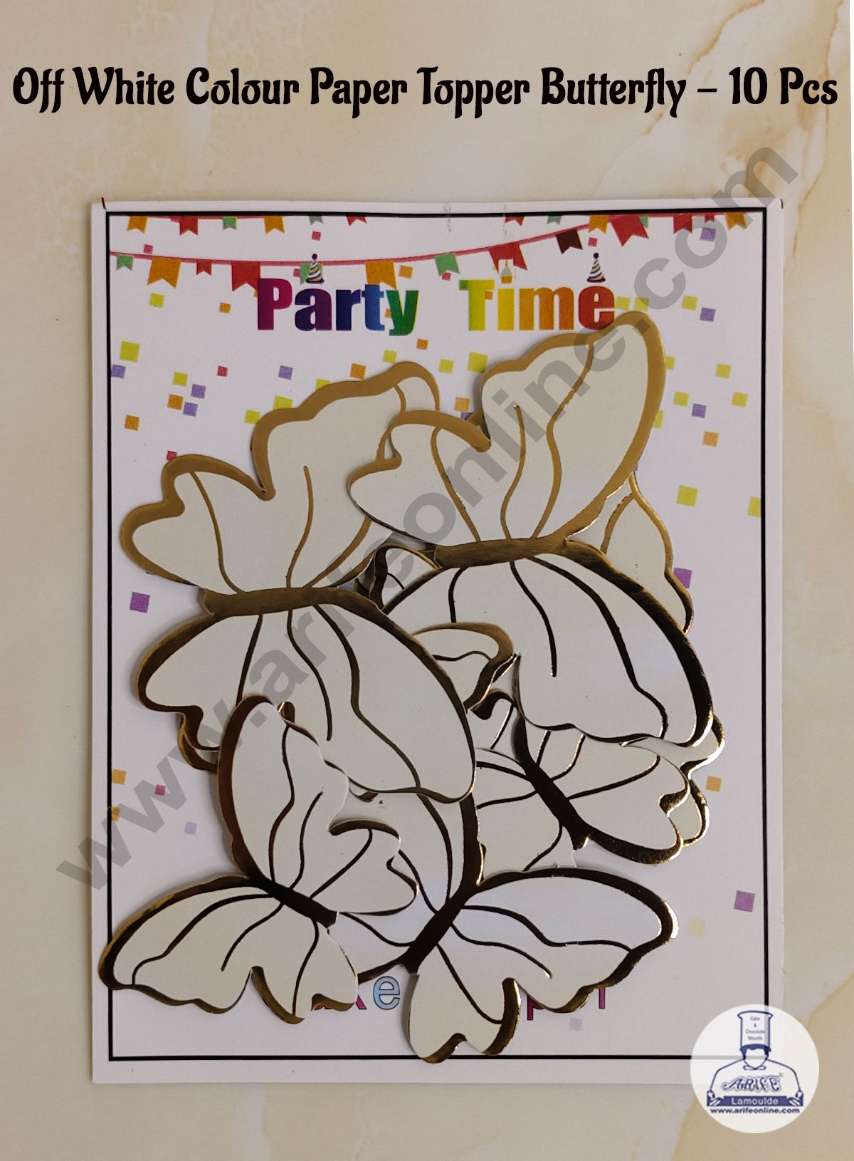 CAKE DECOR™ 10 Pcs Off White Colour Butterfly Paper Topper For Cake An ...