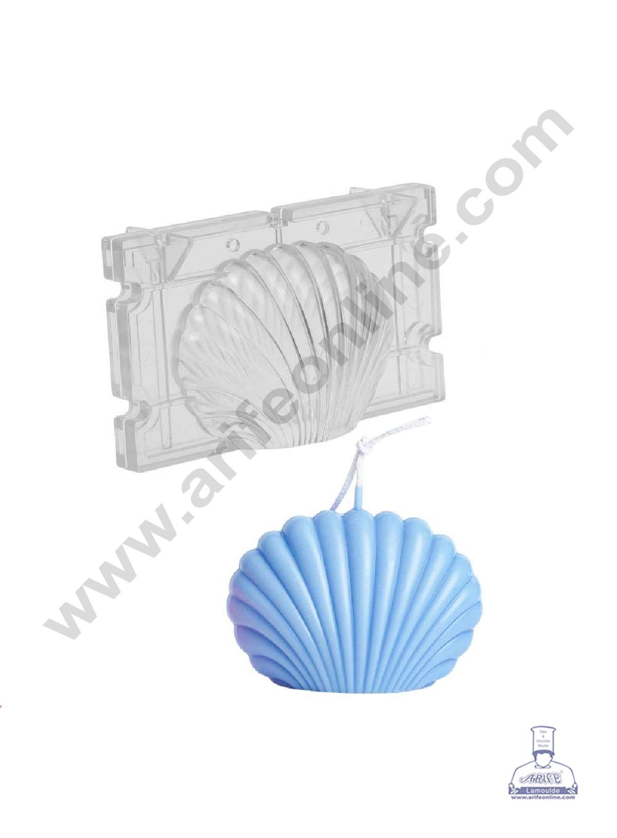 CAKE DECOR™ 3D Acrylic 1 Cavity Seashell Shape Acrylic Candle Moulds S ...
